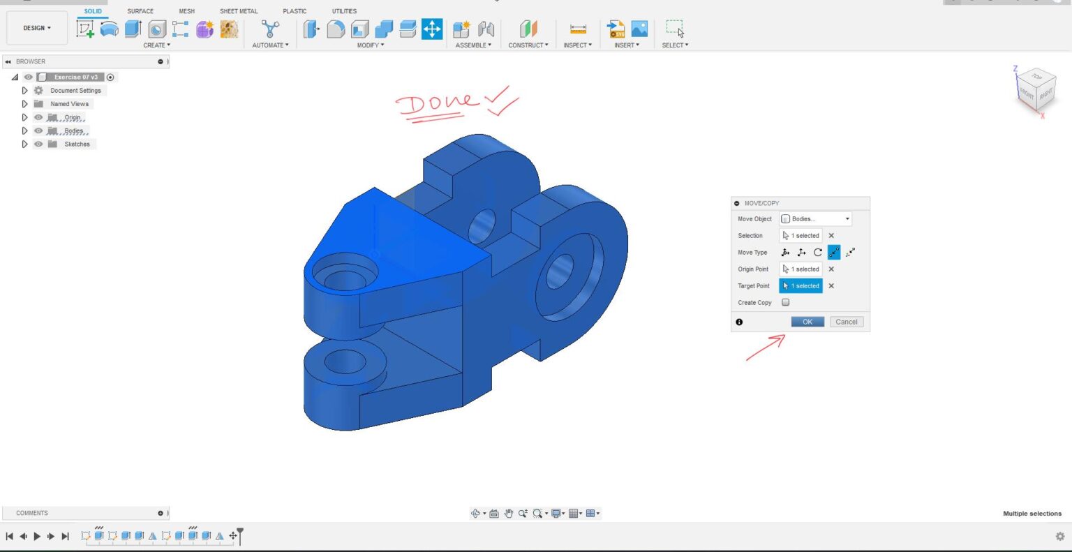 How do you move an object to the origin in Fusion 360? - CAD Design Community | 3DIEST